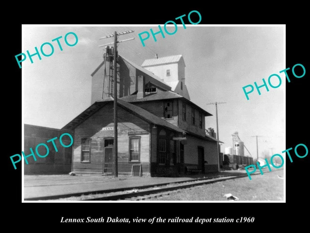 OLD 8X6 HISTORIC PHOTO OF LENNOX SOUTH DAKOTA RAILROAD DEPOT STATION ...