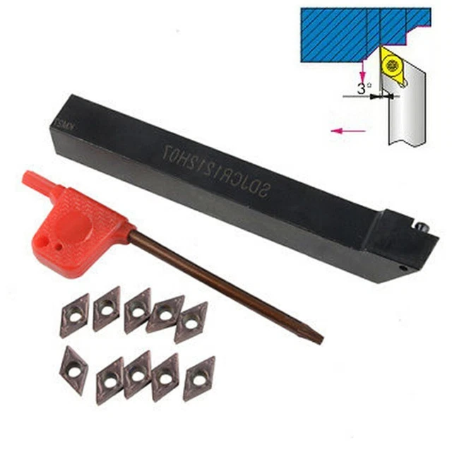BARRE D'ALÉSAGE PORTE-OUTILS de tournage de tour SDJCR1212H07 + 10 X inserts en EUR 19,06 ...