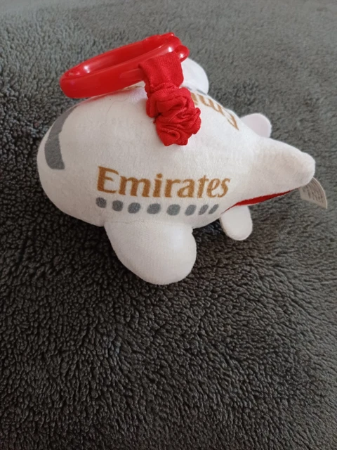 EMIRATES AIRLINES PLUSH Soft Toy Plane Vibrate Pull String 5" Jumbo Jet ...