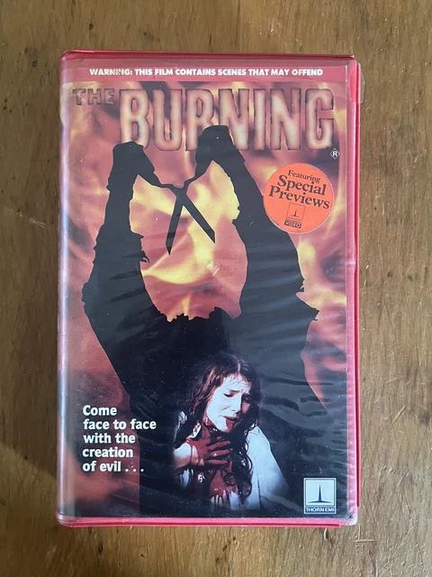 RARE VHS VIDEO Tape THE BURNING Big Box Clamshell Ex-Rental Horror Thorn EMI EUR 65,90 - PicClick FR