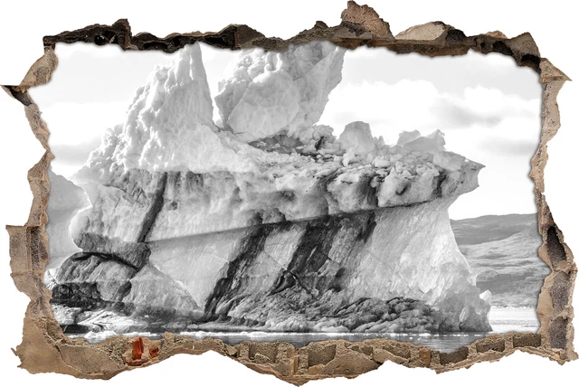 GIANT ICEBERG ART B&w - 3D-Look Breakthrough Wall Tattoo Stickers EUR ...