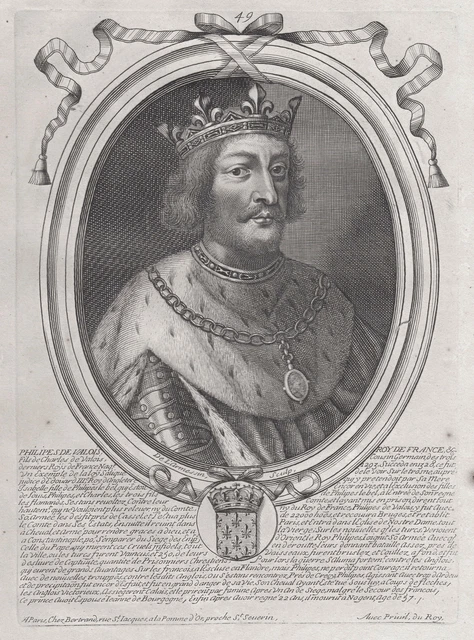1680 PHILIP VI Philippe Valois France König King Portrait Kupferstich ...