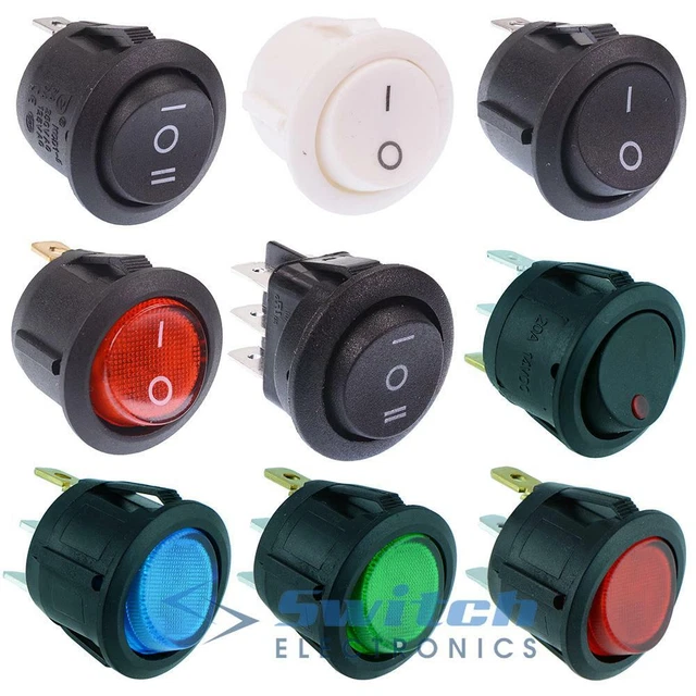 ROUND CIRCULAR ROCKER Switch 20mm illuminated 12V 230V £2.49 - PicClick UK