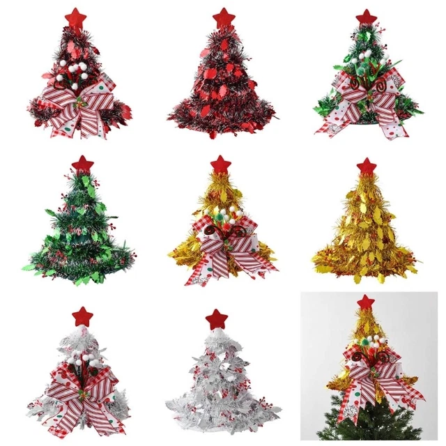SANTA HAT TREE Toppers Ornament Plastic Fabric Materials Easy Setups ...