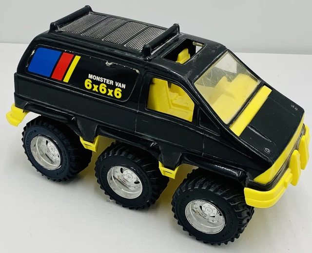 TOOTSIE TOY MONSTER Van 6 x 6 x 6 Black with Yellow Trim Made in USA ...