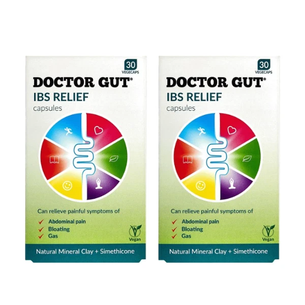 2X DOCTOR GUT IBS Relief Capsules Abdominal Pain, Gas, Bloating - 30 ...