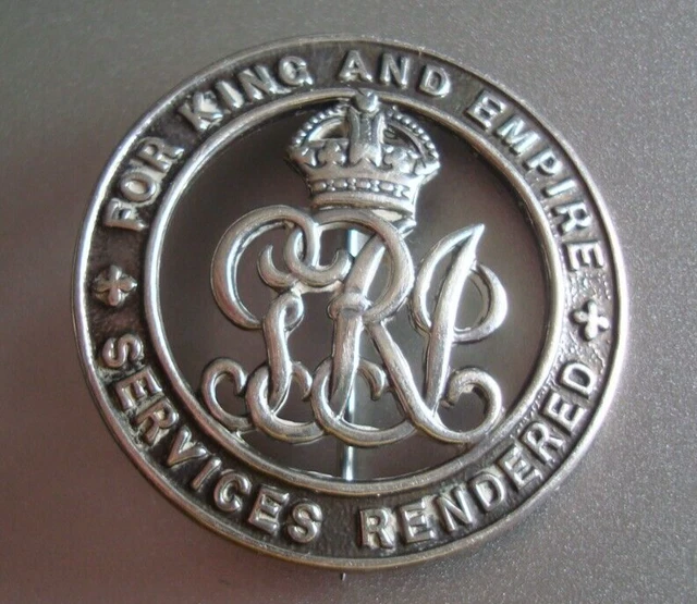 ORIGINAL BRITISH WW1 - KC SERVICES RENDERED WOUNDED INSIGNIA BADGE EUR ...