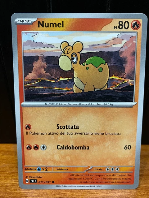 CARTA POKEMON NUMEL 011/091 Destino Di Paldea 2024 Comune Italiano ...