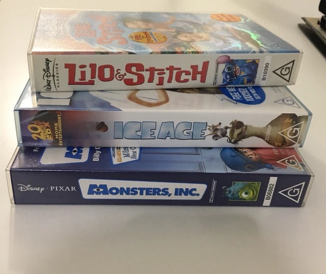 LILO & STICH Ice Age Monsters Inc VHS Video Lot Kids Movies Bundle Bulk ...