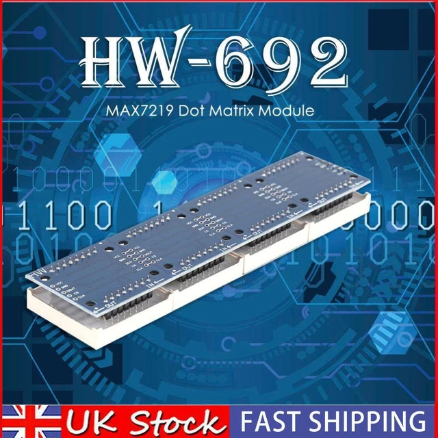MAX7219 8X8 LED Dot Matrix Module MCU Controller Display Driver Board DIY Kit UK £7.73 - PicClick UK