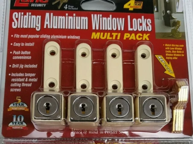 SLIDING ALUMINIUM WINDOW Locks 8x Lane Primrose - 2 Heavy Duty Sets ...