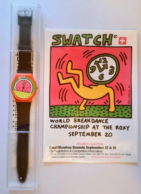 SWATCH WATCH 1985 Breakdance Keith Haring Schmidt & Muller BRAND NEW ...