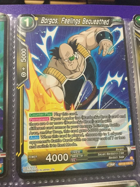 BORGOS, FEELINGS BEQUEATHED BT18-105 C Foil Dawn Of The Z Legends DBS ...