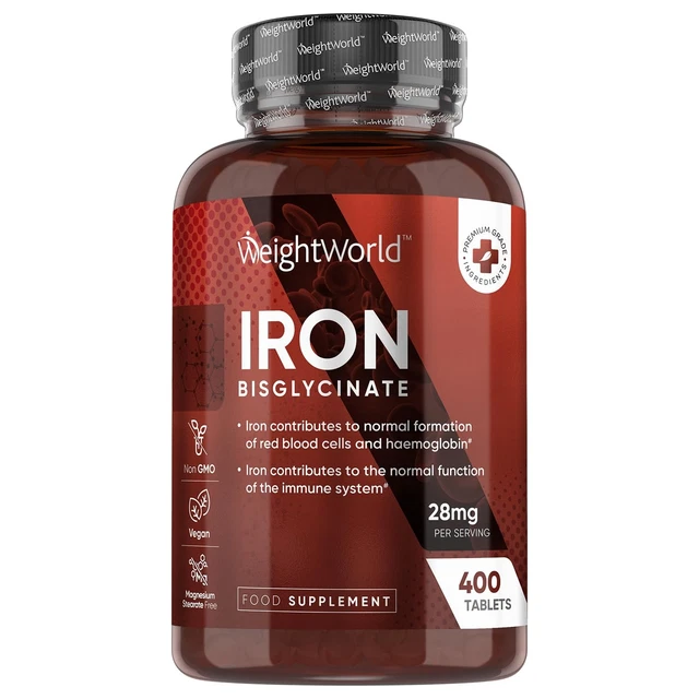 GENTLE IRON 28MG Tablets, 400 Vegan, High Absorption, Energy & Vitality ...