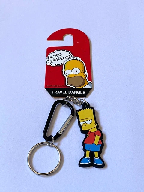 RARE NEW BART Simpson The Simpsons Rubber Metal Key Ring Travel Dangle ...