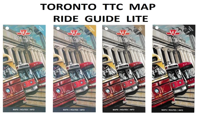 TTC 🚌🚇🚋 RIDE Guide Lite Map 2023 2024 Toronto Subway Bus Streetcar £1.19 - PicClick UK