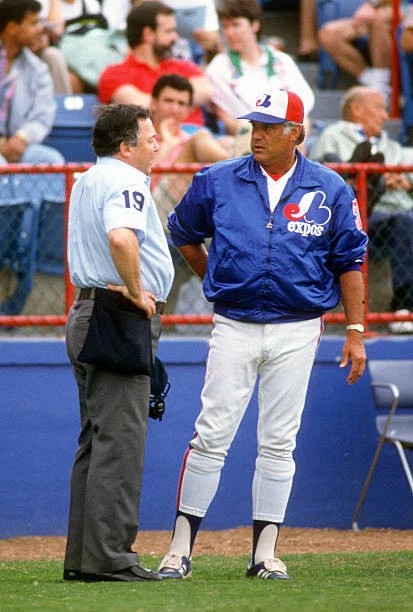 MANAGER BUCK RODGERS Montreal Expos talks with the home plate Baseball ...
