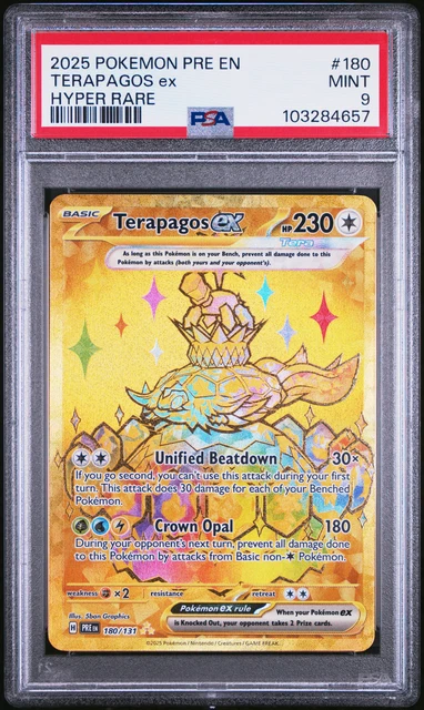 2025 POKEMON PRE En-Prismatic Evolutions Hyper Rare #180 Terapagos Ex ...