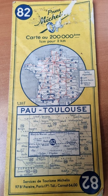 CARTE MICHELIN ANNÉE 1963 - n° 82 Pau - Toulouse EUR 6,00 - PicClick FR