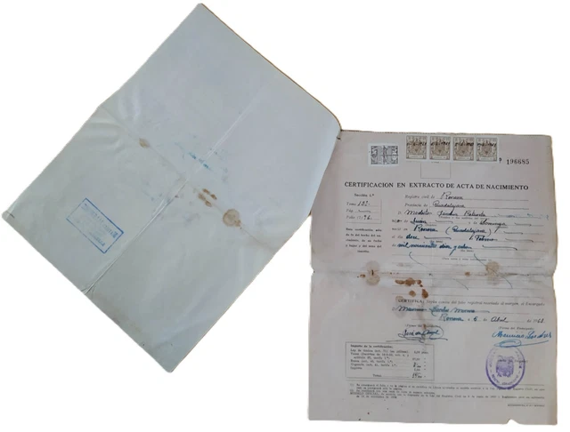 1963 - CERTIFICACION en Extracto de Acta de Naciemento et Traduction en ... 1963 - CERTIFICACION en Extracto de Acta de Naciemento et Traduction en ...