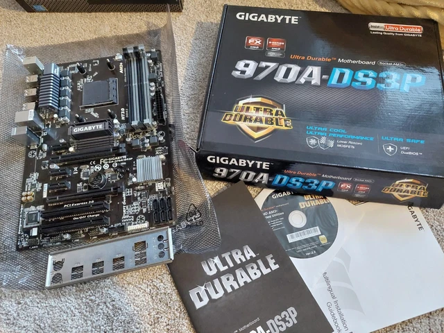 GIGABYTE GA-970A-DS3P REV 1.0 AMD FX Socket AM3+ ATX Gaming Motherboard £20.00 - PicClick UK