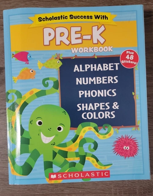 SCHOLASTIC SUCCESS WITH Pre-K Workbook Alphabet Numbers Phonics Shapes ...