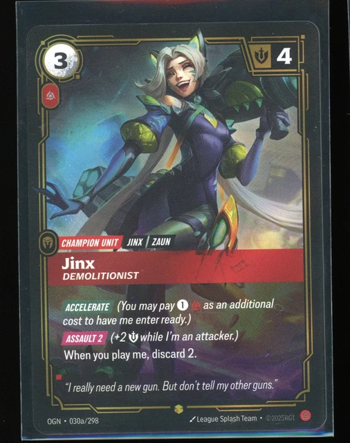 RIFTBOUND LEAGUE OF LEGENDS TCG ORIGINS - JINX DEMOLITIONIST ALT ART 030a £24.99 - PicClick UK