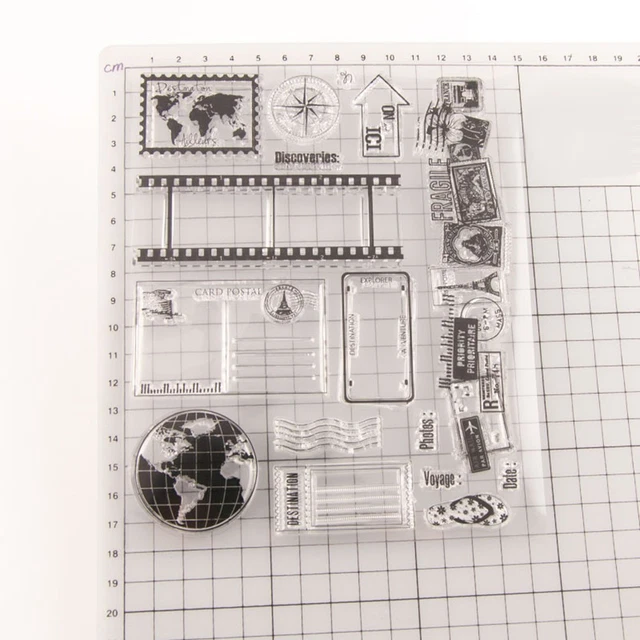 TRANSPARENT SCRAPBOOKING STAMP Set Stamps Mini Clear for Journaling $19 ...
