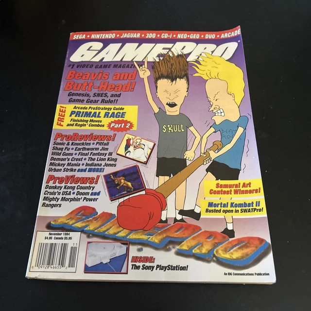 1994 NOVEMBER, GAME Pro -#1 Game Magazine, Beavis & Butt-Head £15.19 ...