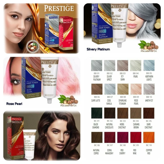 PRESTIGE SEMI PERMANENT Hair Toner Colour Dye Color Cream Amonia ...