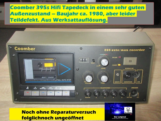 COOMBER 395S TAPEDECK Hifi Vintage / Kasettendeck teildefekt und super ...