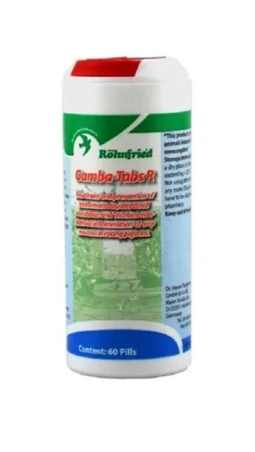 ROHNFRIED GAMBA-TABS R Canker Coccidiosis 60 pills Racing Pigeons ...
