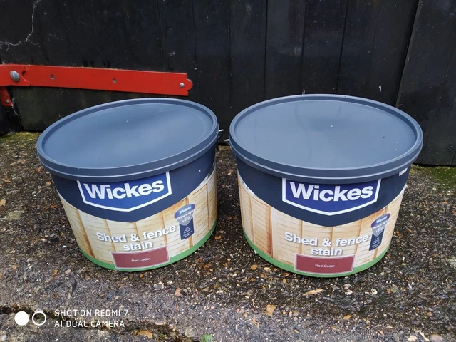 WICKES SHED & Fence Timbercare - Red Cedar NEW 2 x 9L unopened £17.50 ...
