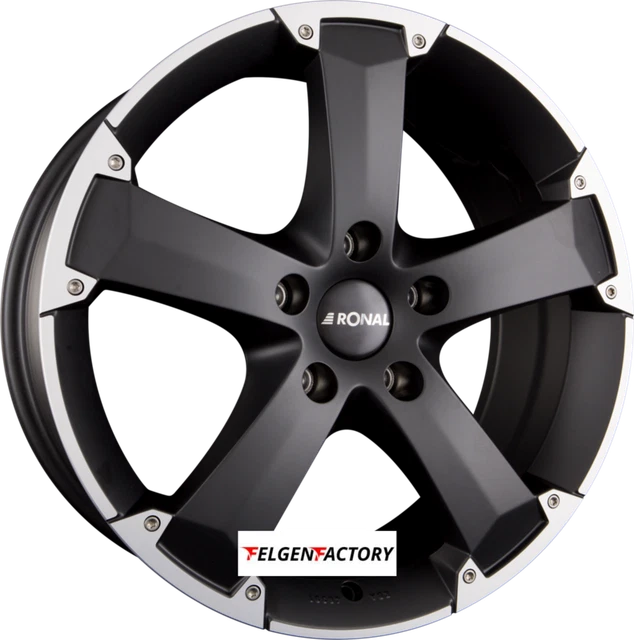 1X FELGE RONAL R47 8x18 ET45 5x120 Matt Schwarz Hornkopiert 65.10 ...