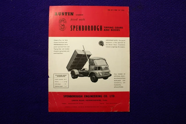 AUSTIN CHASSIS SPENBOROUGH Tipper Truck Lorry Sales Brochure Technical ...