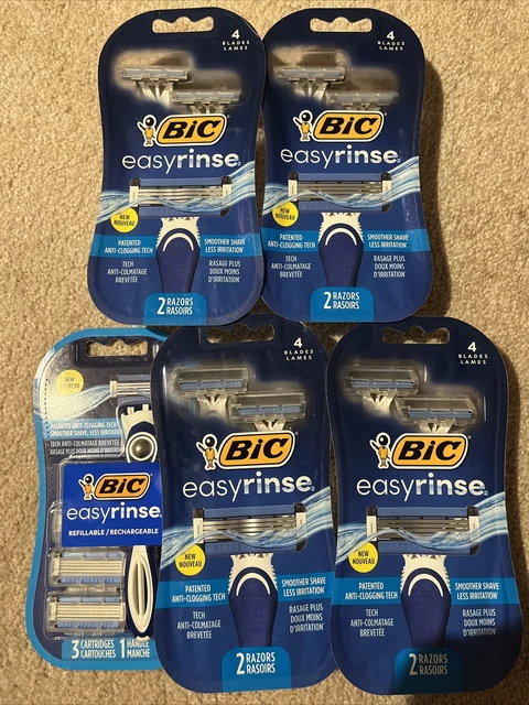BIC EASY RINSE Men's 4-Blade 4 Disposable & 1 Rechargeable Razors $20. ...