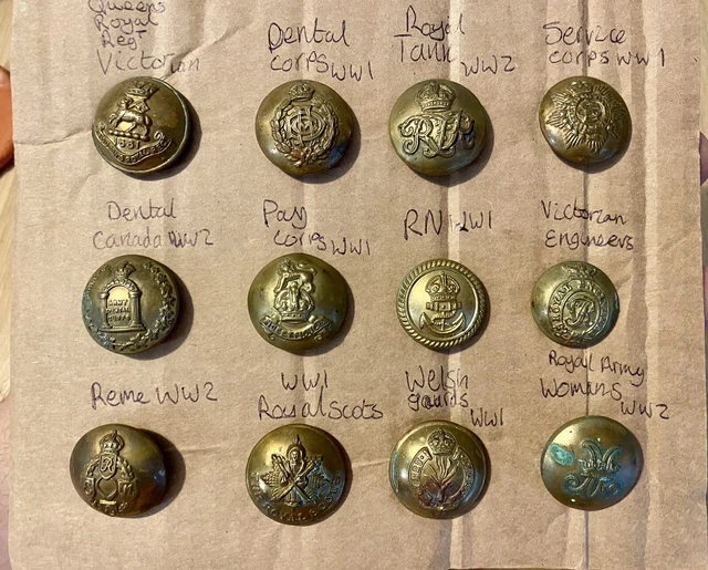 BRITISH ARMY BUTTONS Victorian Ww1 Ww2 Militaria £10.00 - PicClick UK