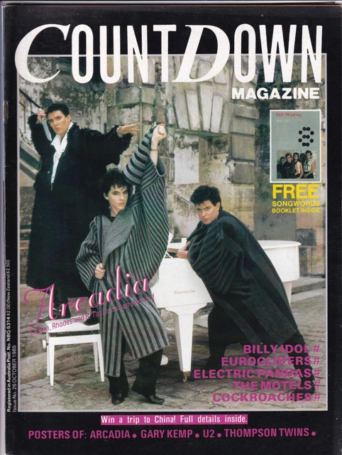 COUNTDOWN MAGAZINE OCT 1985 Arcadia Billy Idol Cockroaches Eurogliders ...