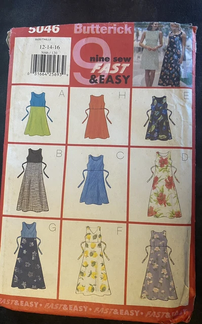 BUTTERICK SEWING PATTERN - 9 sew fast & easy -Dress - 5046 EUR 1,20 ...