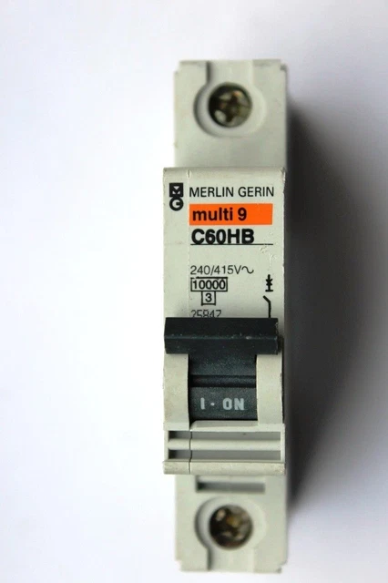MERLIN GERIN 25845 B20 C60HB 20A Type B Single Pole 1P MCB Fuse Switch £9.75 - PicClick UK
