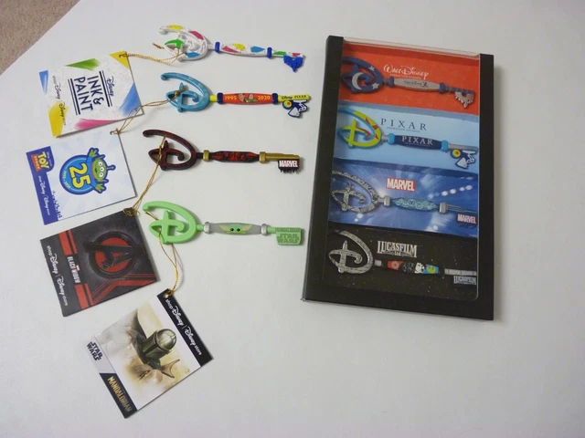 DISNEY STORE KEYS Pixar Marvel Lucasfilm Walt Animation Mickey 8 Key ...