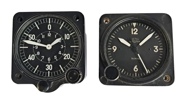 LEMANIA MILITARY AIR Ministry Issued Aircraft Cockpit Clock and ...