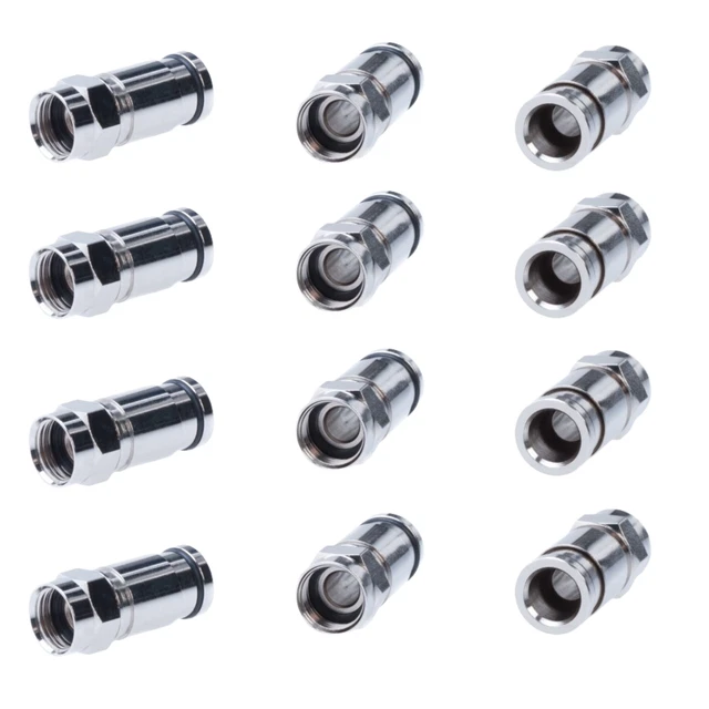 RG6 F TYPE Male Coax Compression Connector Adapter Coaxial Cable RG6 ...