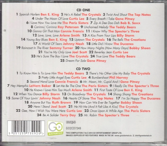 PHIL SPECTOR EARLY YEARS DOUBLE CD 50 track double CD (GD2CD7349 ...