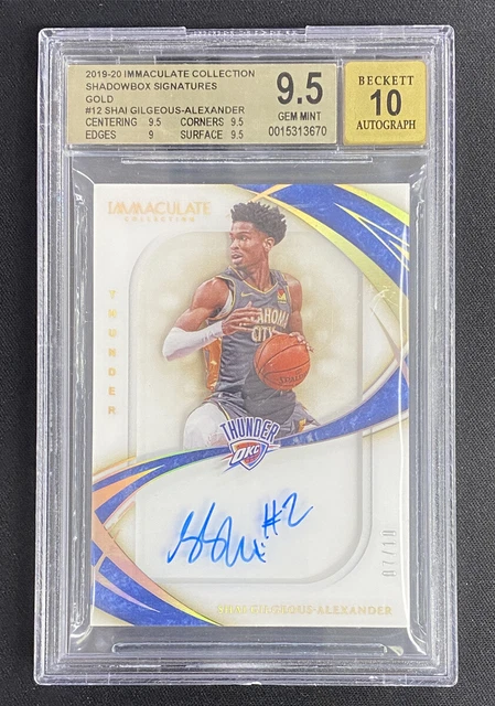 2019-20 IMMACULATE SHAI Gilgeous-Alexander Gold Shadowbox Auto /10 BGS ...