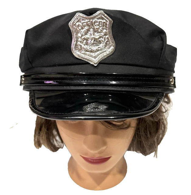 ADULT POLICE OFFICER Beat Cop Chauffeur Halloween Costume Hat Badge ...