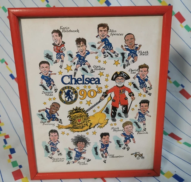 VINTAGE 1990S CHELSEA 90s Caricature Framed Picture 27x22cm £24.99 ...