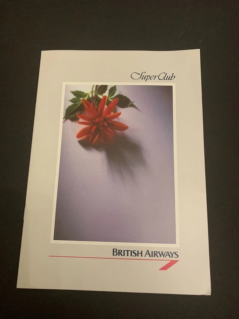 VINTAGE 1980'S BRITISH Airways Super Club Menu £8.30 - PicClick UK