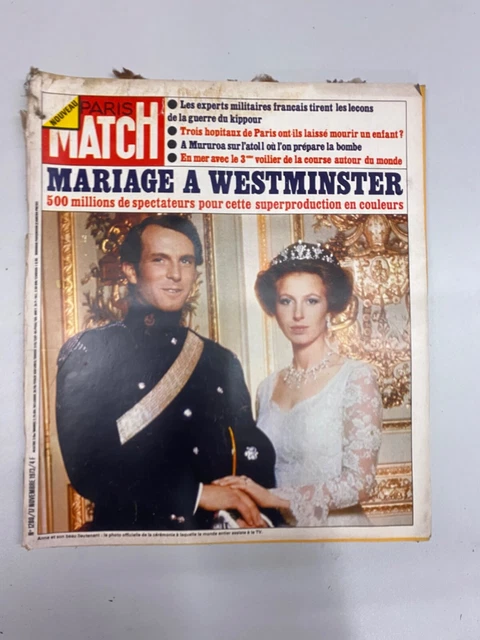 PARIS MATCH ANNE D'angleterre Mariage A Westminster Voile Course Autour ...