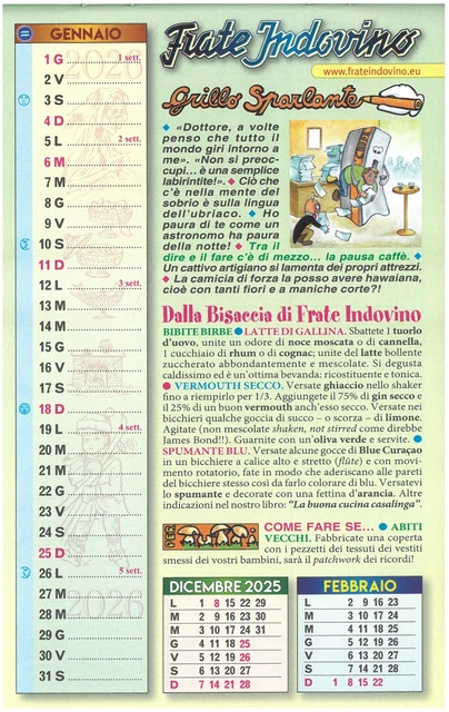 CALENDARIO DA TAVOLO FRATE INDOVINO 2026- SANCTO FRANCESCO 800 ...